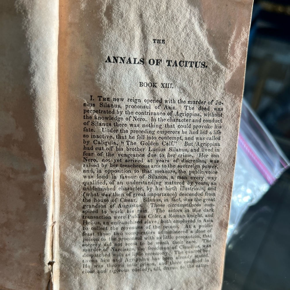 1829 Annals Historical- Tacitus Cornelius - Gem